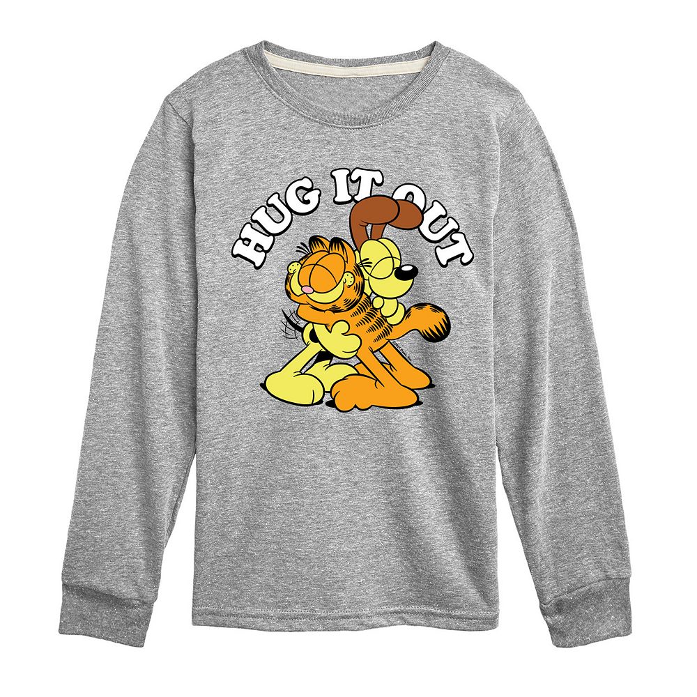 Boys 8-20 Garfield Hug It Out Long Sleeve Graphic Tee