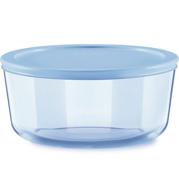 Pyrex Simply Store Blue Tinted 7-cup Round Food Storage Container with ...