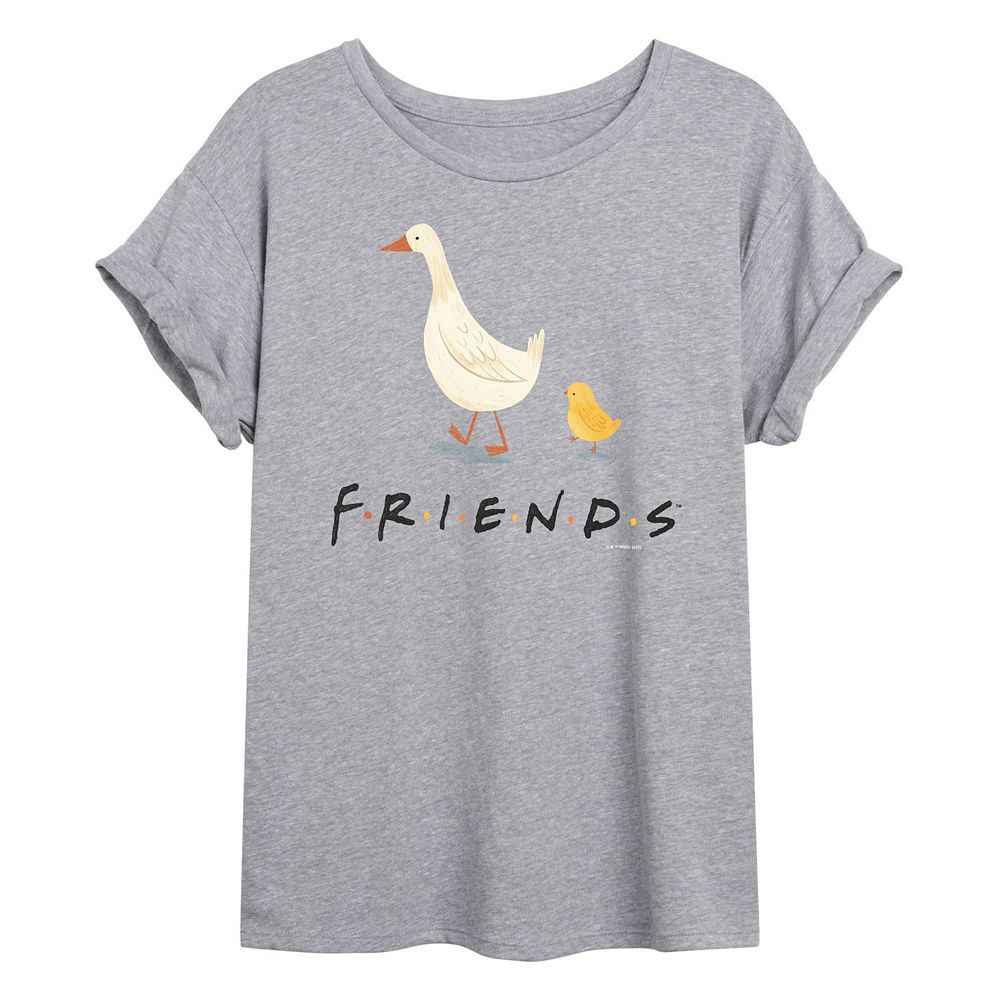 Juniors' Friends Goose and Chicken Oversized Tee