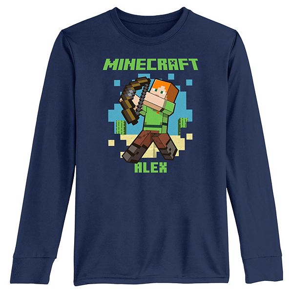 Boys 8-20 Minecraft Alex Poster Long Sleeve Graphic Tee