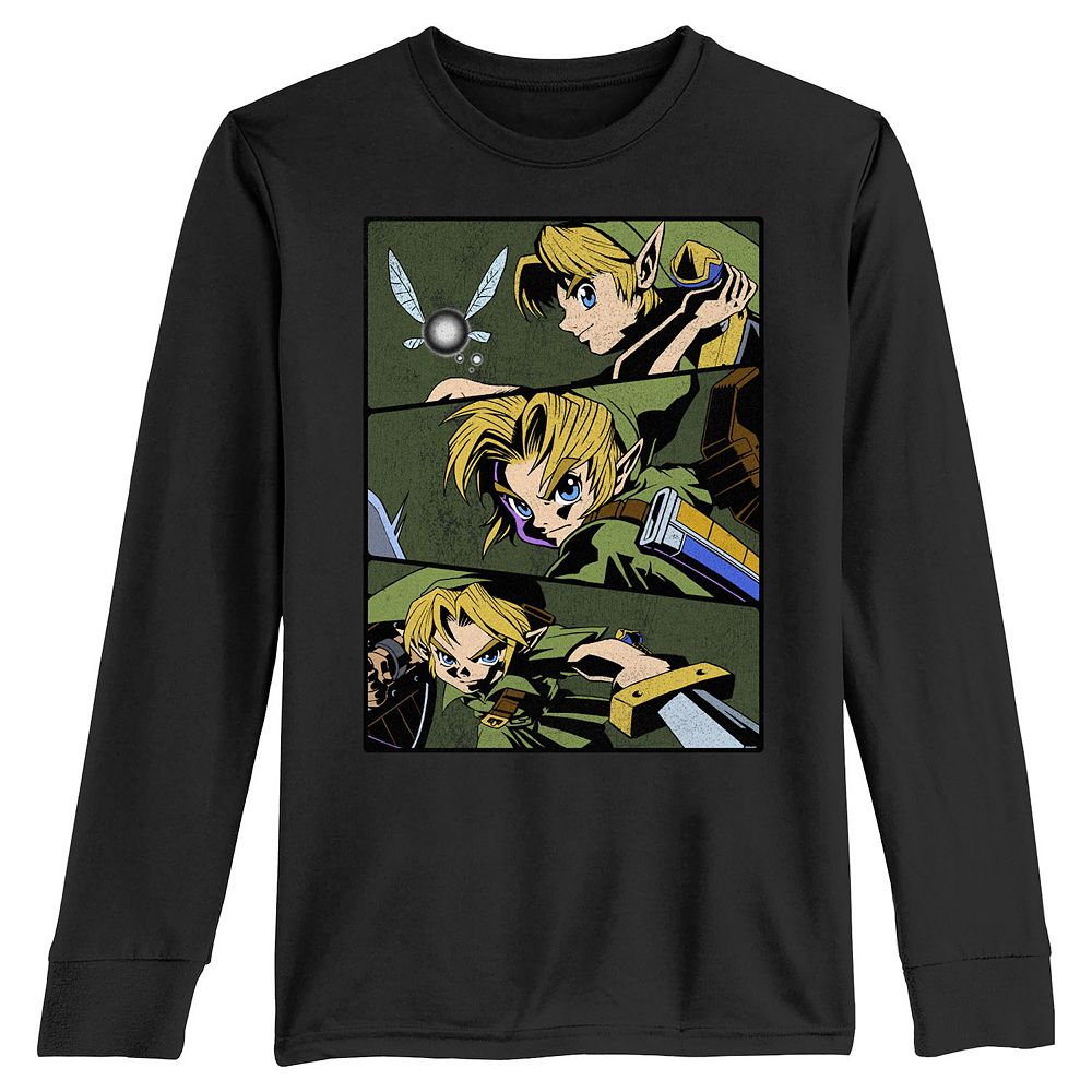 Boys 8-20 The Legend Of Zelda Link Action Portraits Long Sleeve Graphic Tee