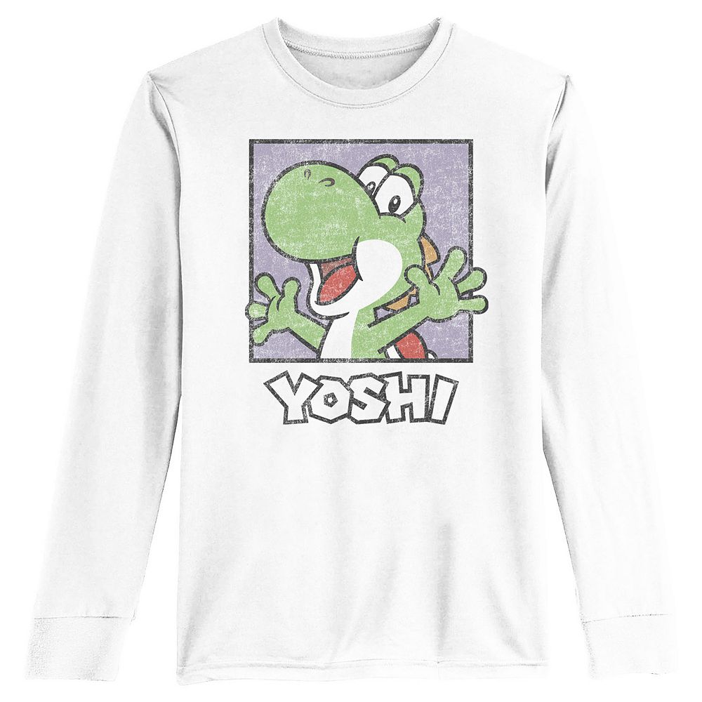 Boys 8-20 Super Mario Bros Happy Yoshi Long Sleeve Graphic Tee