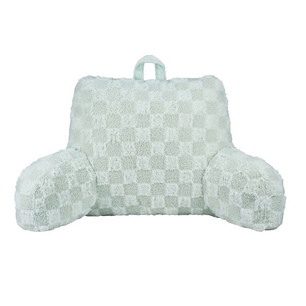 The Big One® Green Faux Fur Checkered Texture Backrest Pillow