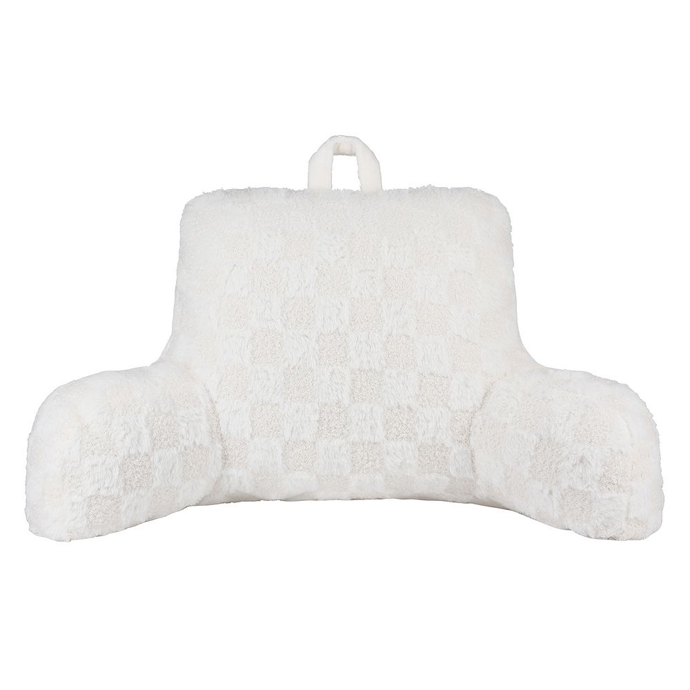The Big One® Ivory Faux Fur Checkered Texture Backrest Pillow