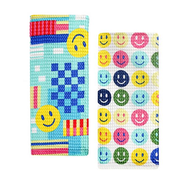 The Big One® Smiley 2-Pack Waffle Kitchen Towels