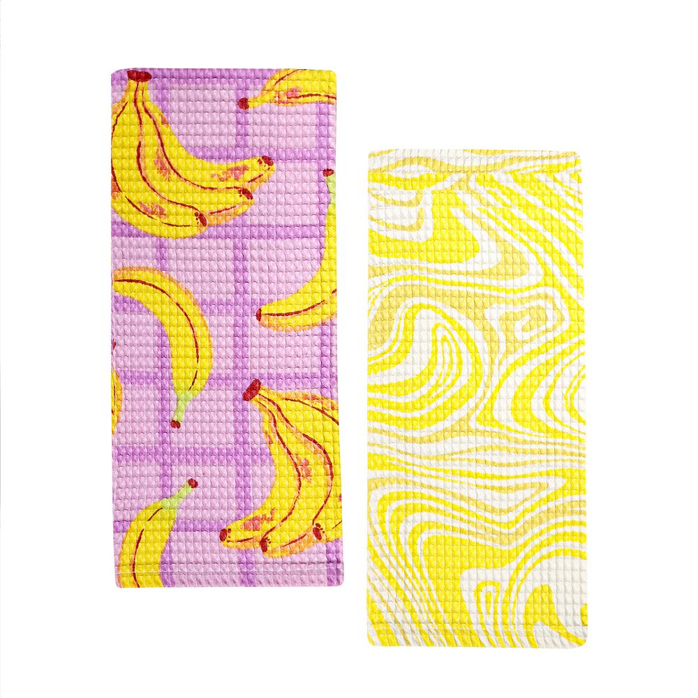 The Big One® Banana 2-Pack Waffle Kitchen Towels