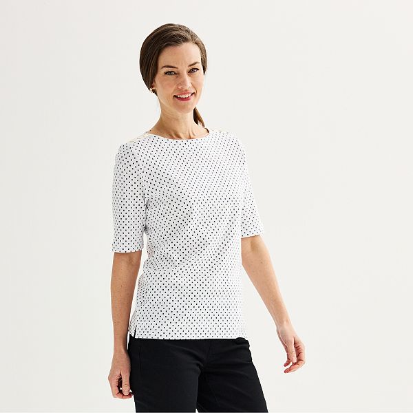 Women's Croft & Barrow® Button Shoulder Top