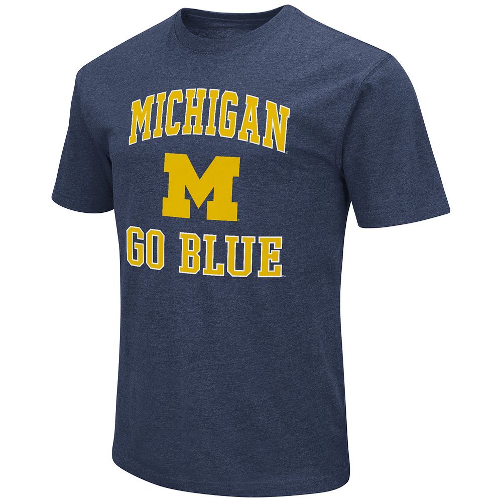 Men's Fanatics Michigan Wolverines Go Blue Simple M Logo Graphic Tee