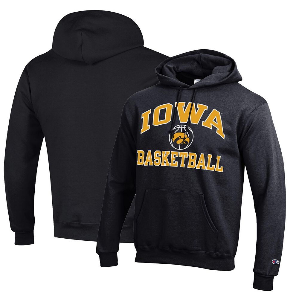Men's Champion Black Iowa Hawkeyes Basketball Icon Powerblend Pullover ...