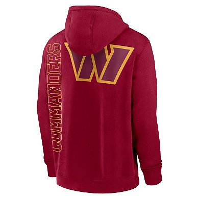 Men's Nike Burgundy Washington Commanders Layered Logo Statement Pullover Hoodie