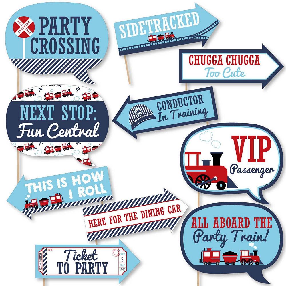 Big Dot Of Happiness Funny Railroad Party Crossing - Steam Train Photo ...