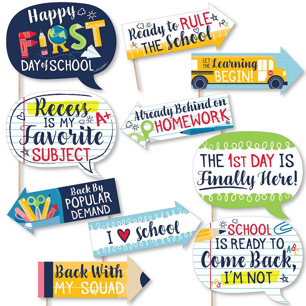 Big Dot Of Happiness Funny First Day Of School Back To School Class ...