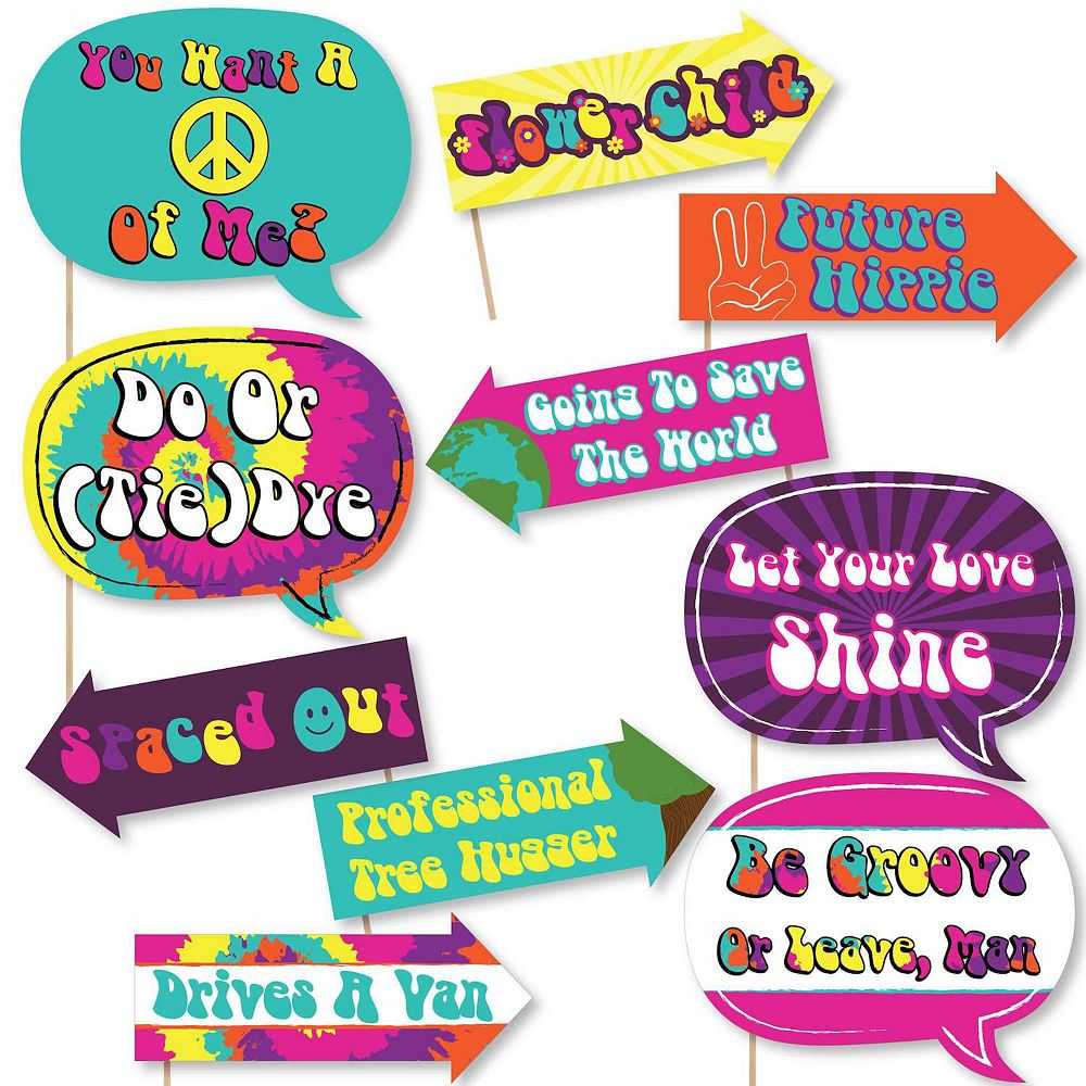 Big Dot Of Happiness Funny 60's Hippie - 1960s Groovy Party Photo Booth ...