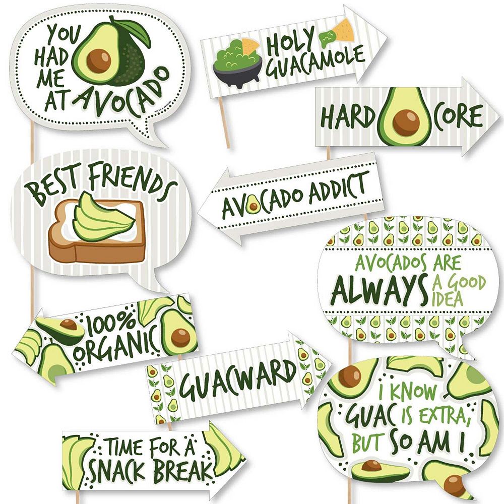 Big Dot Of Happiness Funny Hello Avocado - Fiesta Party Photo Booth ...