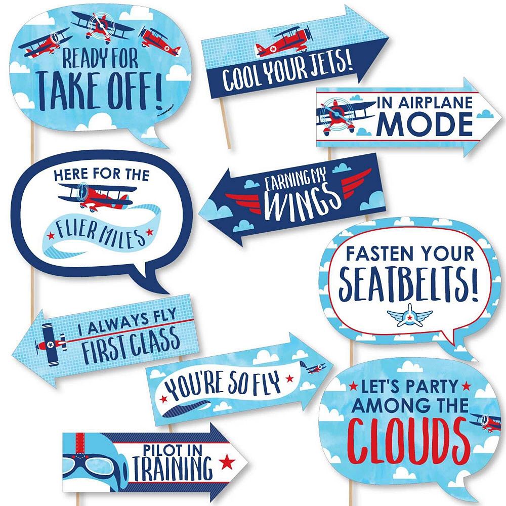 Big Dot Of Happiness Funny Taking Flight - Airplane - Party Photo Booth ...