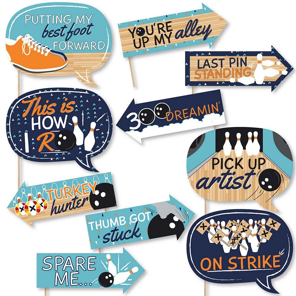 Big Dot Of Happiness Funny Strike Up The Fun - Bowling - Photo Booth ...