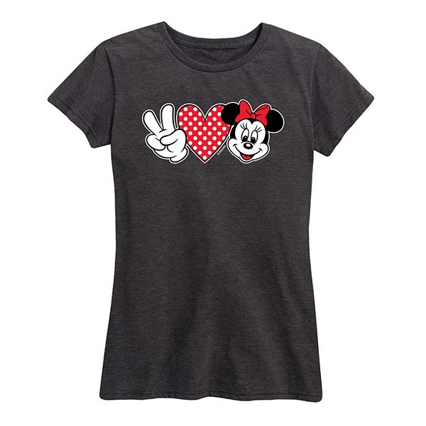 Disney's Minnie Mouse Women's Peace Love Graphic Tee