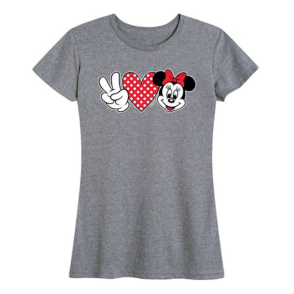 Disney's Minnie Mouse Women's Peace Love Graphic Tee