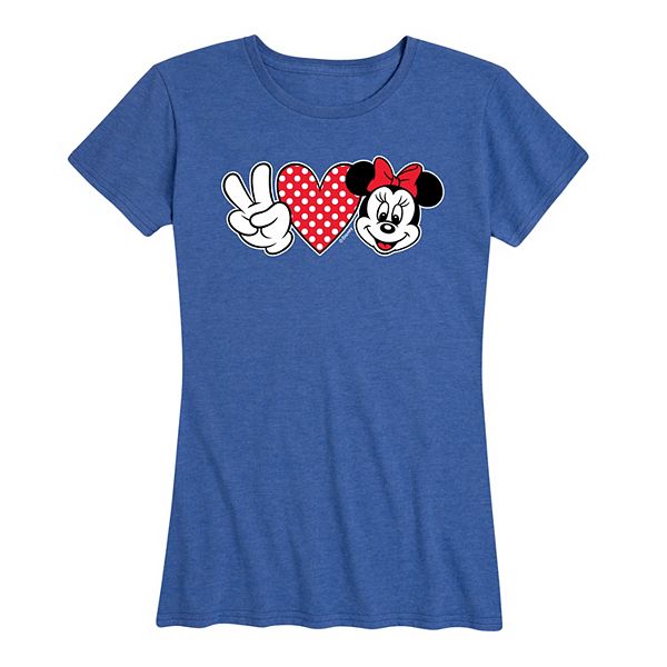 Disney's Minnie Mouse Women's Peace Love Graphic Tee