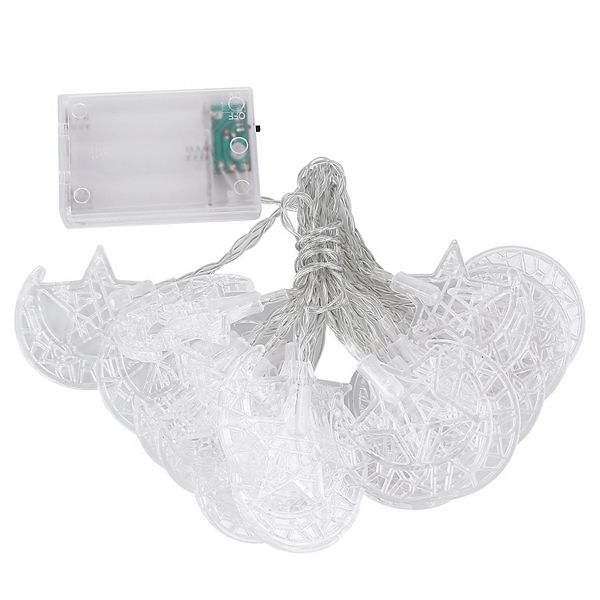 Led Star Moon Ip43 Waterproof String Lights 2 Light Modes Battery ...