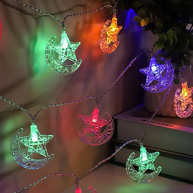 Led Star Moon Ip43 Waterproof String Lights 2 Light Modes Battery ...