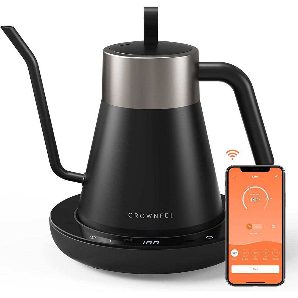 CROWNFUL Smart Electric Gooseneck Kettle with 4 Variable Presets, ±1 ...
