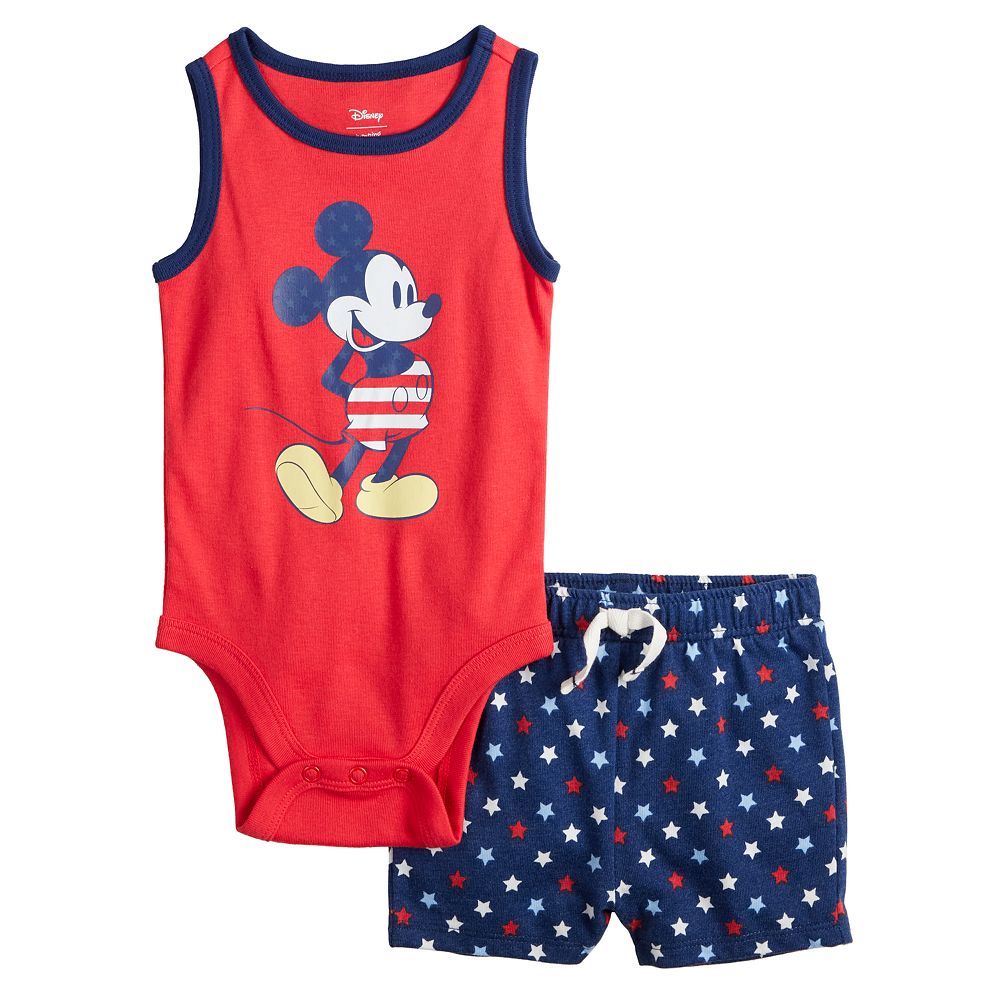 Disney's Mickey Mouse Baby Tank Bodysuit & Knit Shorts Set by Jumping ...