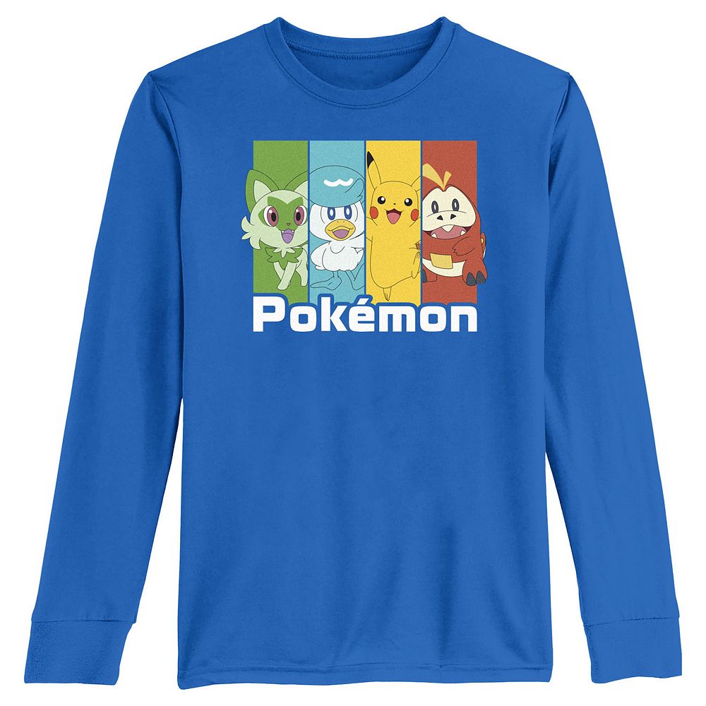 Boys Pokemon New Starters Banners Long Sleeve Graphic Tee