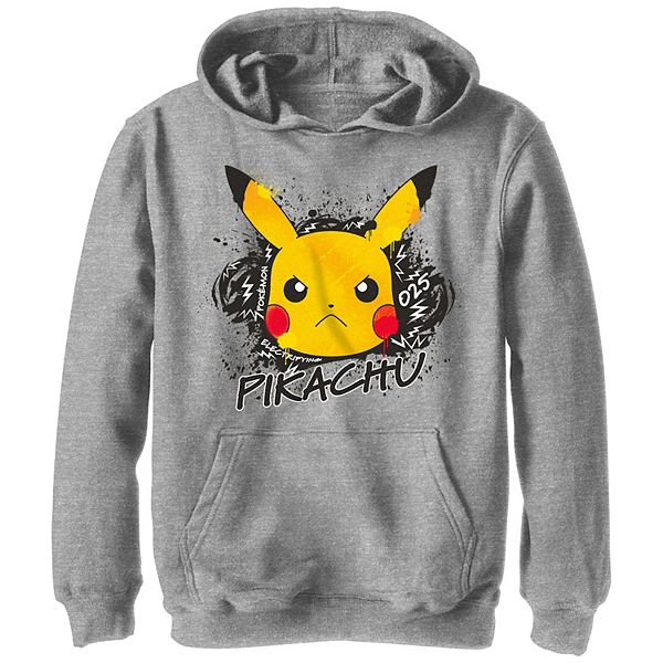 Boys 4-20 Pokemon Angry Pikachu Electrifying Graffiti Graphic Hoodie