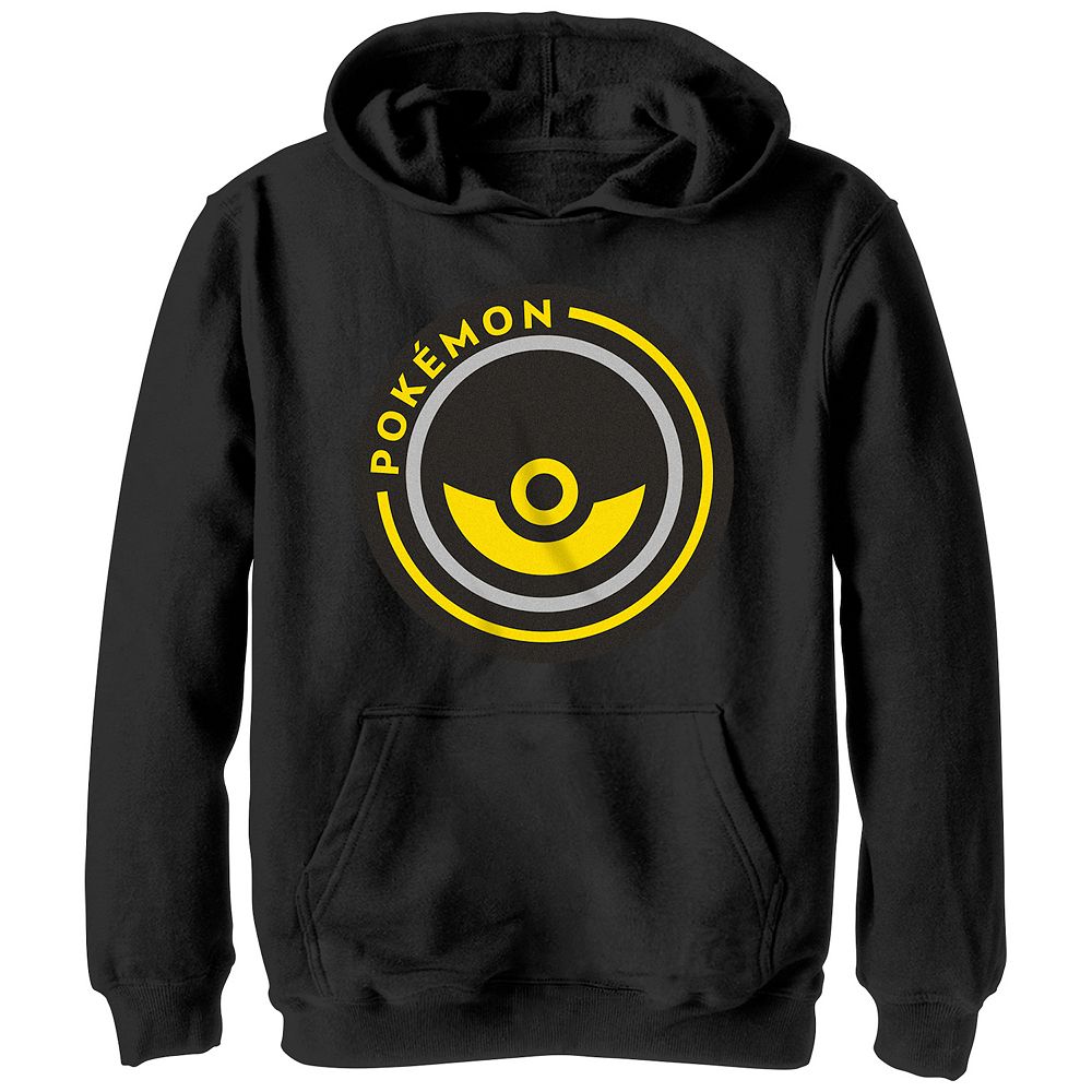Boys Pokemon Yellow Pokeball Badge Graphic Hoodie
