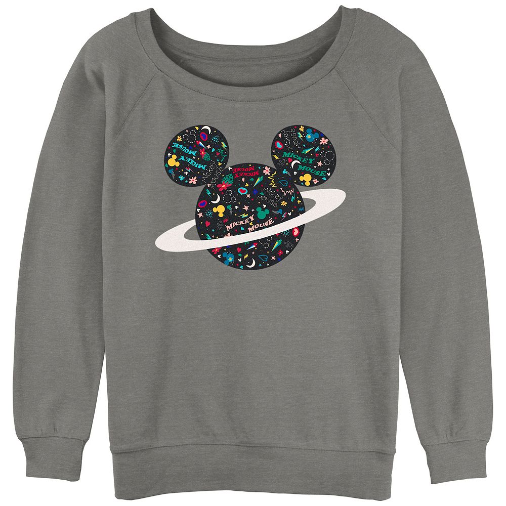 Juniors' Mickey Mouse Planet Head Graphic Slouchy Terry