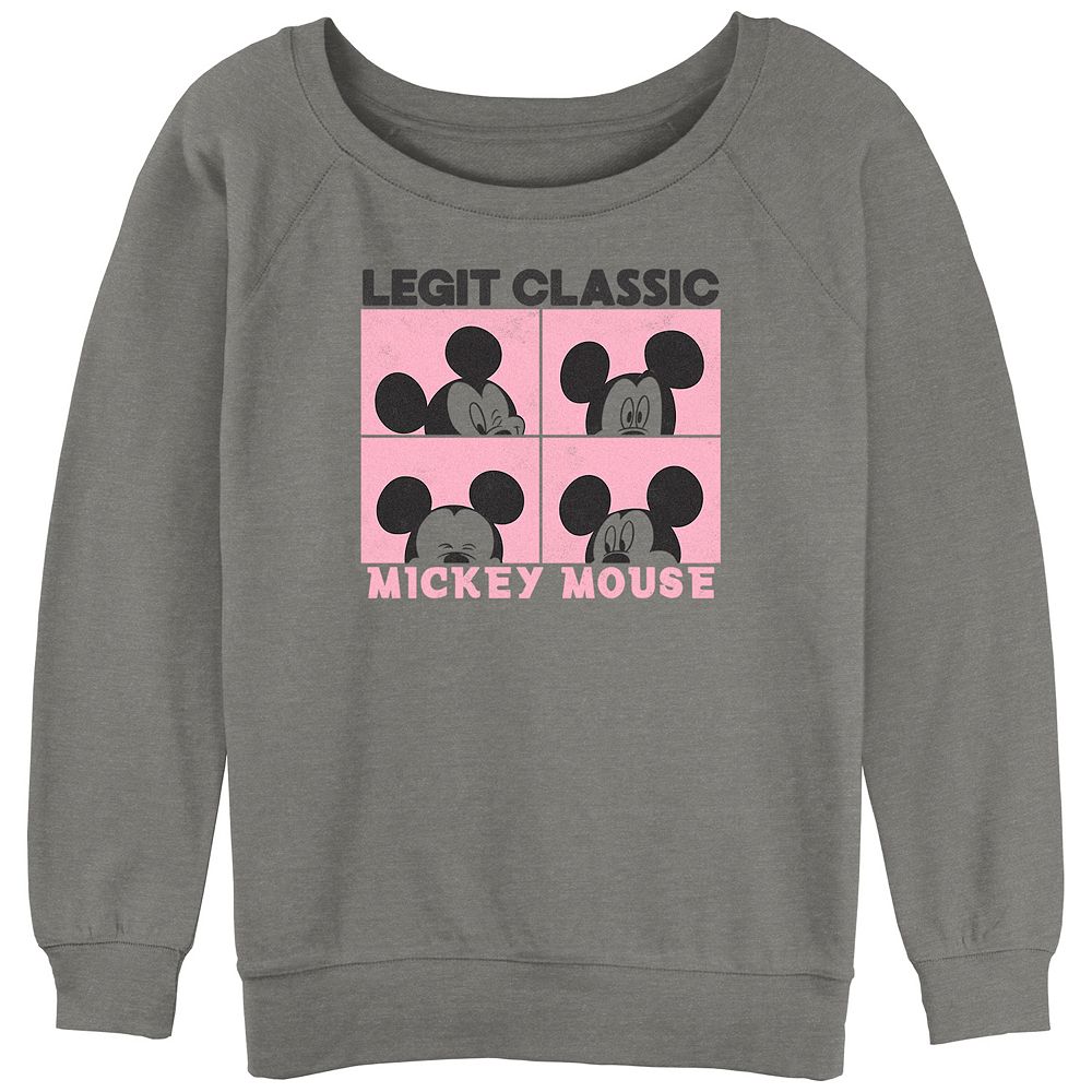 Juniors' Mickey Mouse Legit Classic Graphic Slouchy Terry