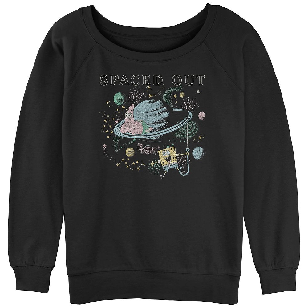 Juniors' SpongeBob SquarePants Spaced Out Graphic Slouchy Terry