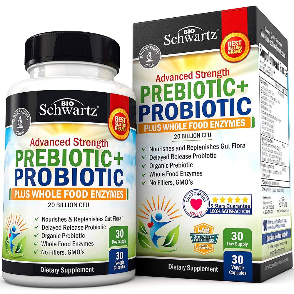 Prebiotics and Probiotic with Whole Food Enzymes for Women & Men ...