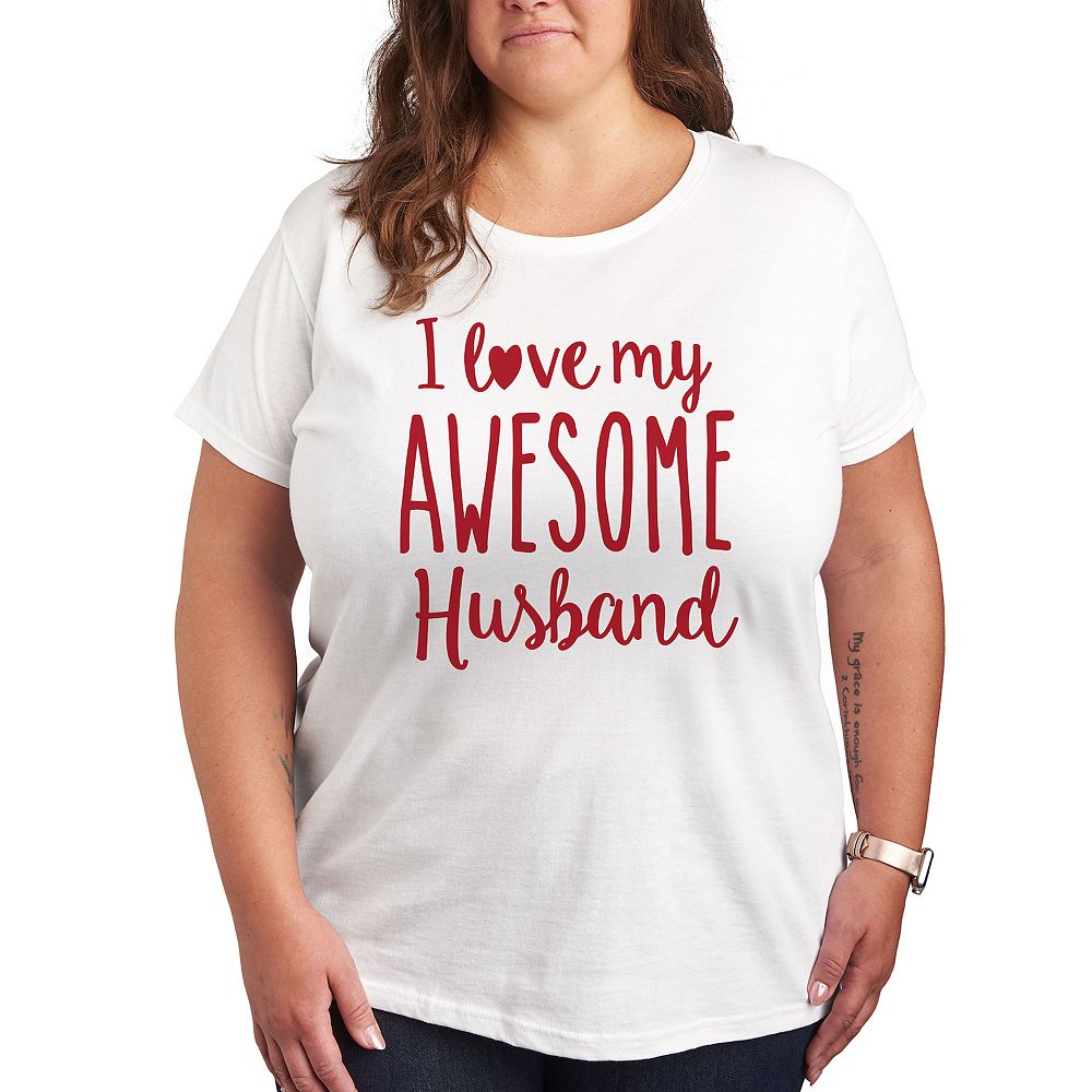 Plus Love My Awesome Husband Graphic Tee