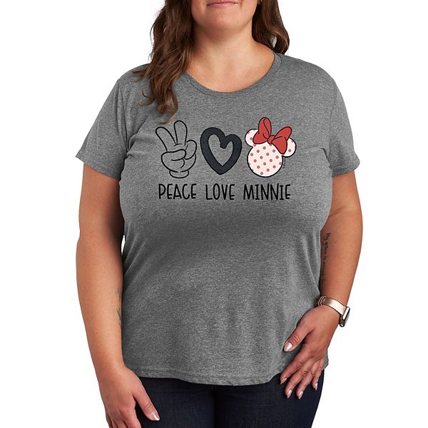 Disney's Minnie Mouse Plus Size Peace Love Minnie Graphic Tee