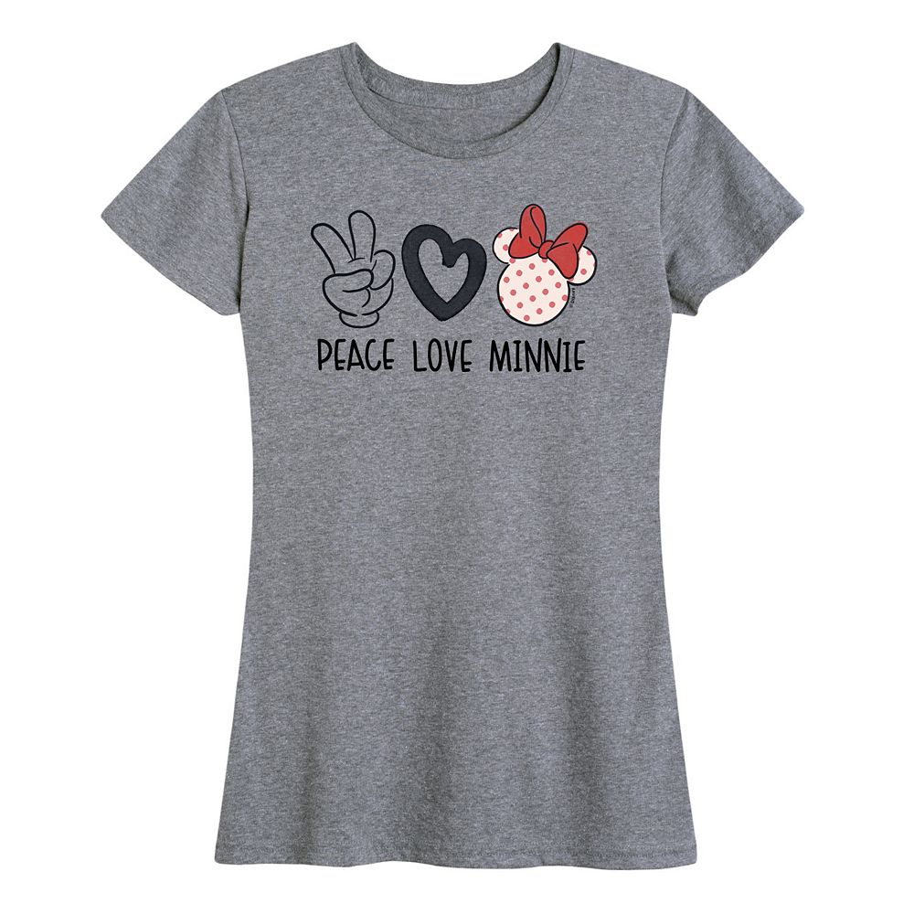 Disney's Minnie Mouse Women's Peace Love Graphic Tee