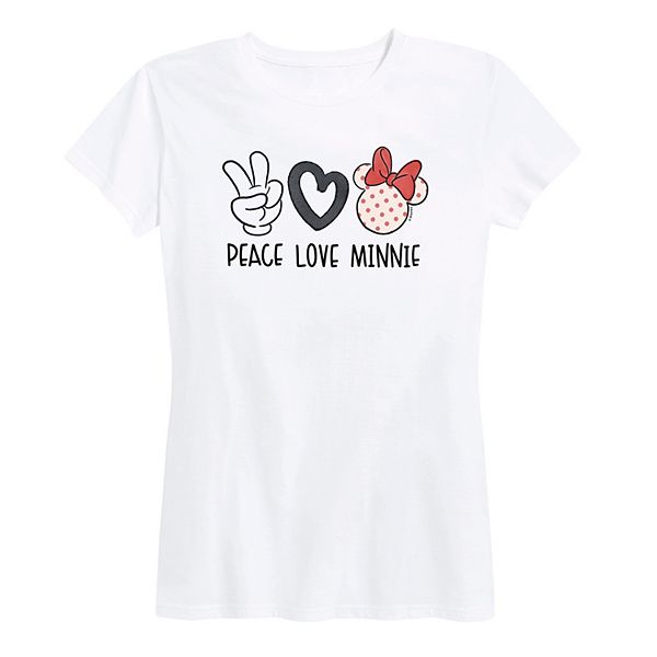 Disney's Minnie Mouse Women's Peace Love Graphic Tee