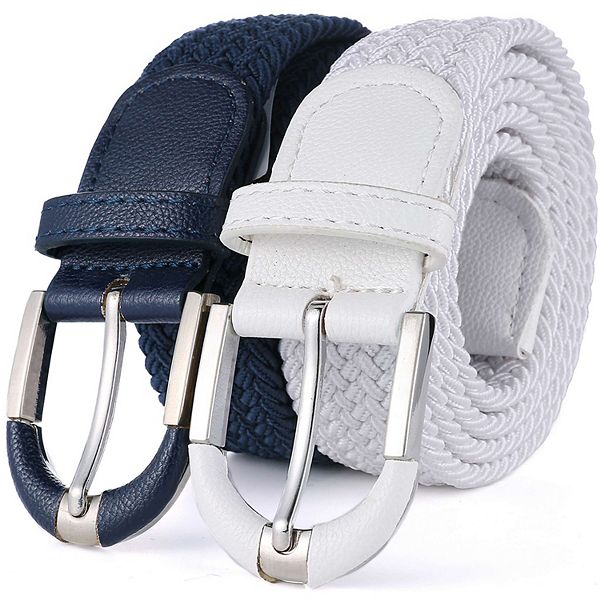 Men's Hopsack Weave 2- Pack Elastic Belt