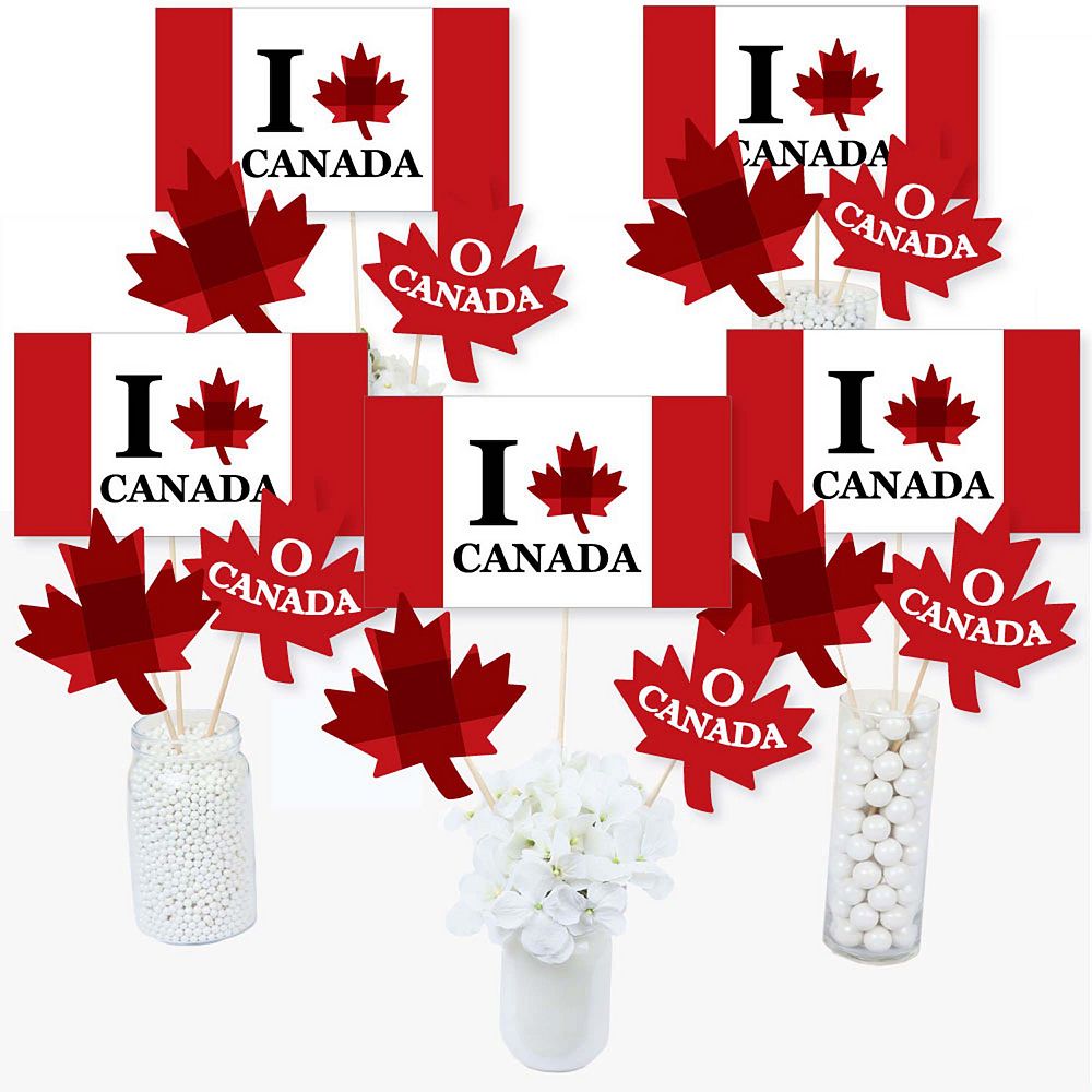 Big Dot Of Happiness Canada Day - Canadian Party Centerpiece Sticks ...