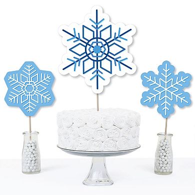 Big Dot of Happiness Blue Snowflakes - Winter Holiday Centerpiece ...