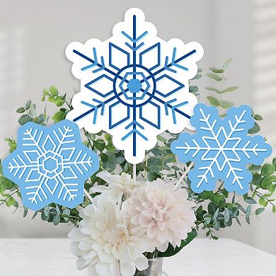Big Dot of Happiness Blue Snowflakes - Winter Holiday Centerpiece ...