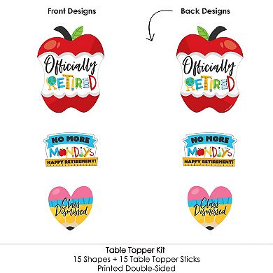 Big Dot Of Happiness Teacher Retirement - Retirement Centerpiece Sticks ...