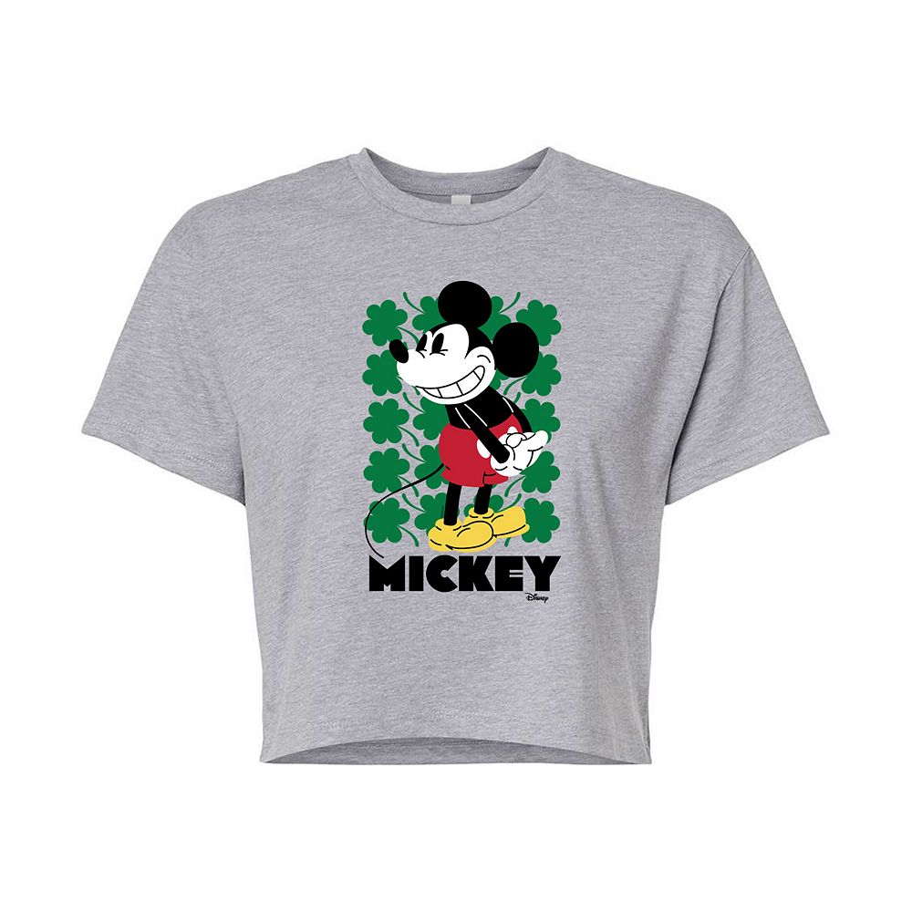 Disney's Mickey Mouse Juniors' Clover Cropped Tee