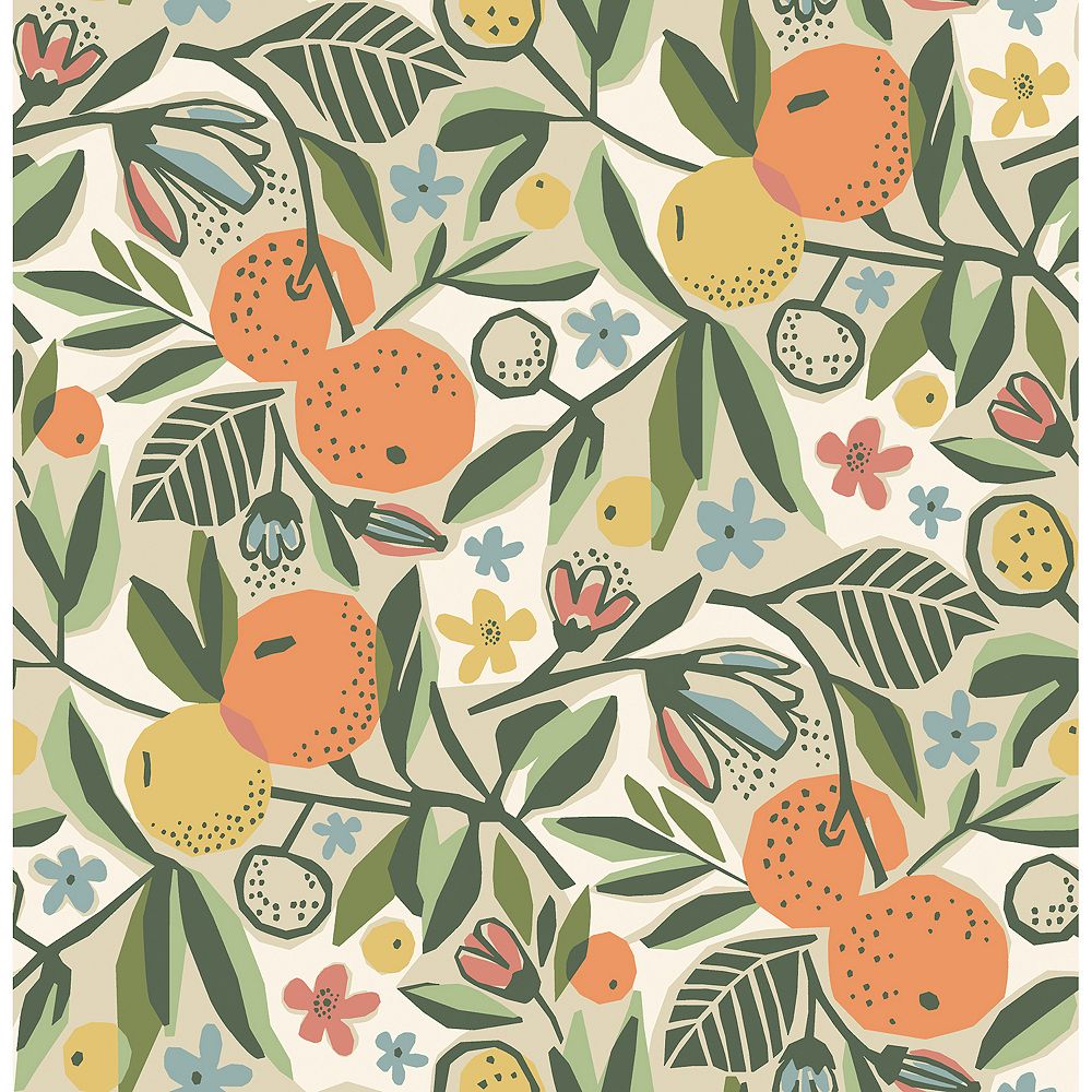 WallPops Pip and Lo Clementine Garden Peel & Stick Wallpaper
