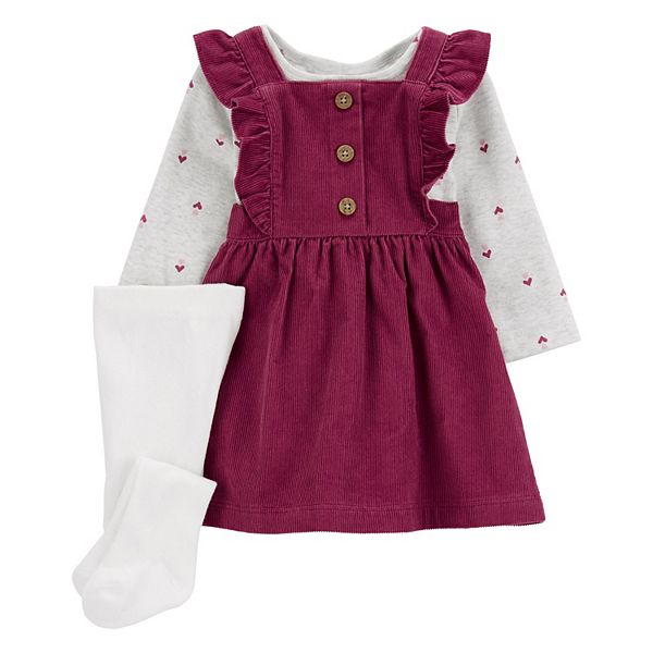 Baby Girl Carter's 3-pc. Maroon Jumper Set