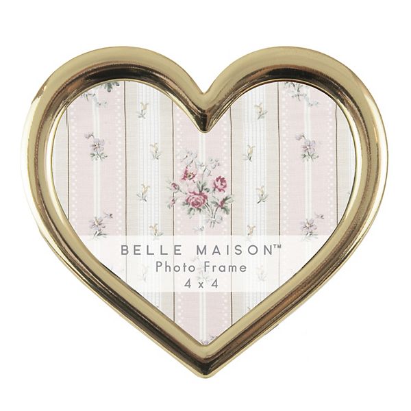 Belle Maison 4" x 4" Gold Heart Tabletop Frame