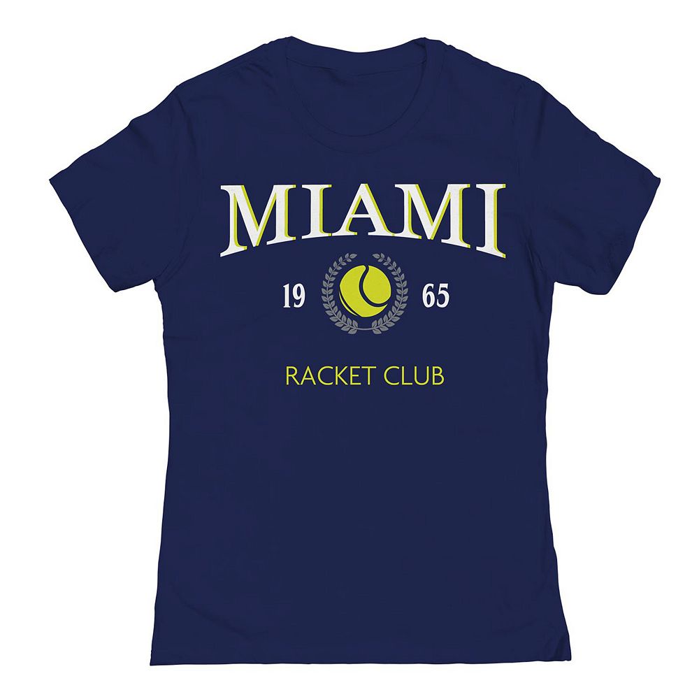 Junior's Miami Racket Club Womens Graphic Tee