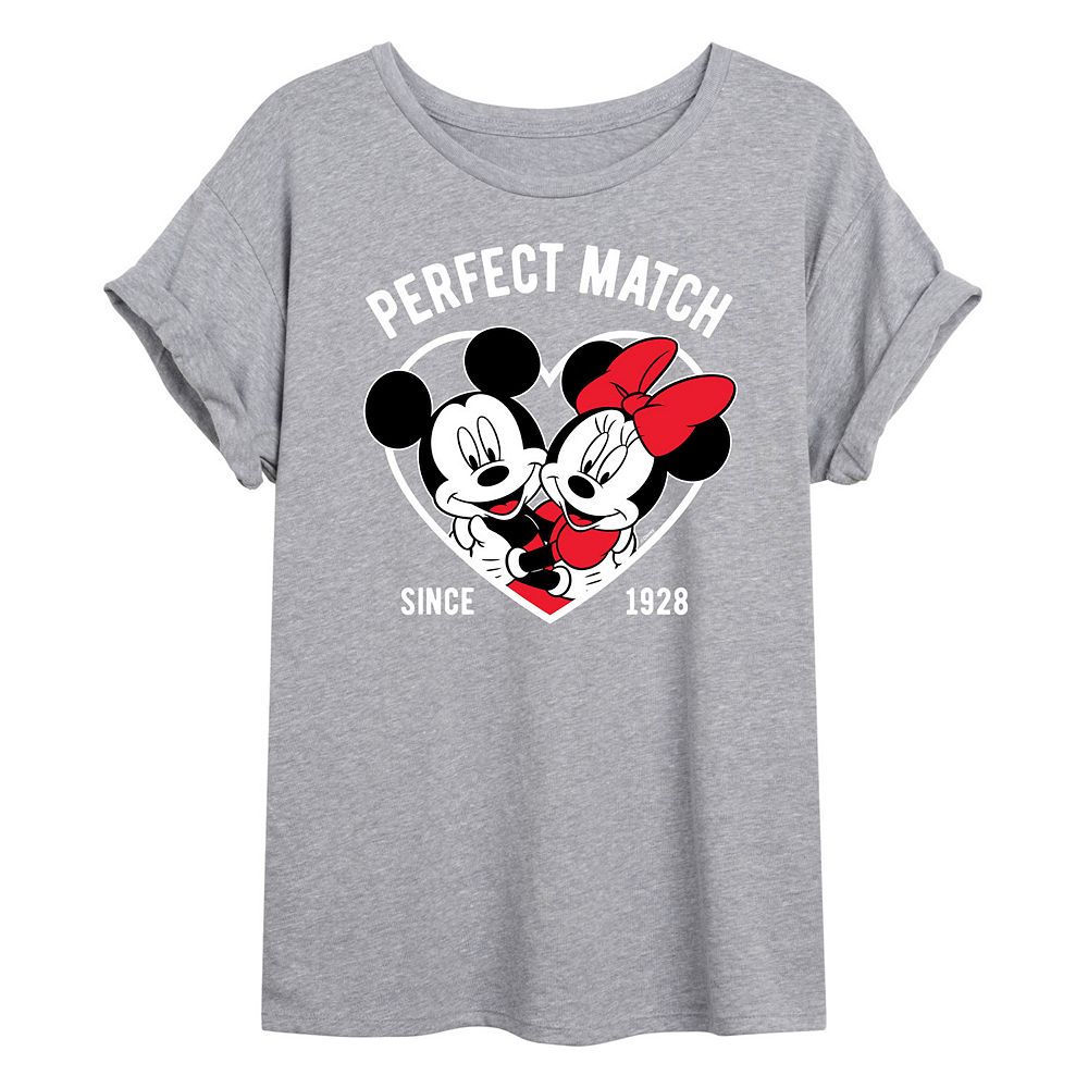 Disney's Mickey & Minnie Mouse Juniors' Perfect Match Oversized Tee