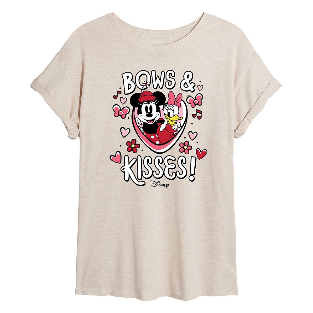 Disney's Minnie Mouse & Daisy Duck Juniors' Bows and Kisses Oversized Tee